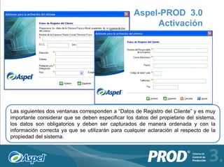 Aspel PROD | Sistema de Produccioón | PDF
