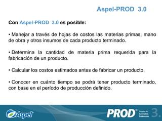 Aspel PROD | Sistema de Produccioón | PDF