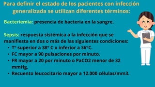 Sepsis y shock séptico en el adulto en estado crítico | PPTX