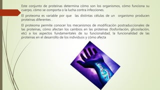 Biología- proteomas por Vanesa Véliz | PPTX