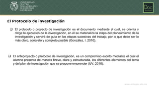 Elementos del protocolo de investigación | PDF