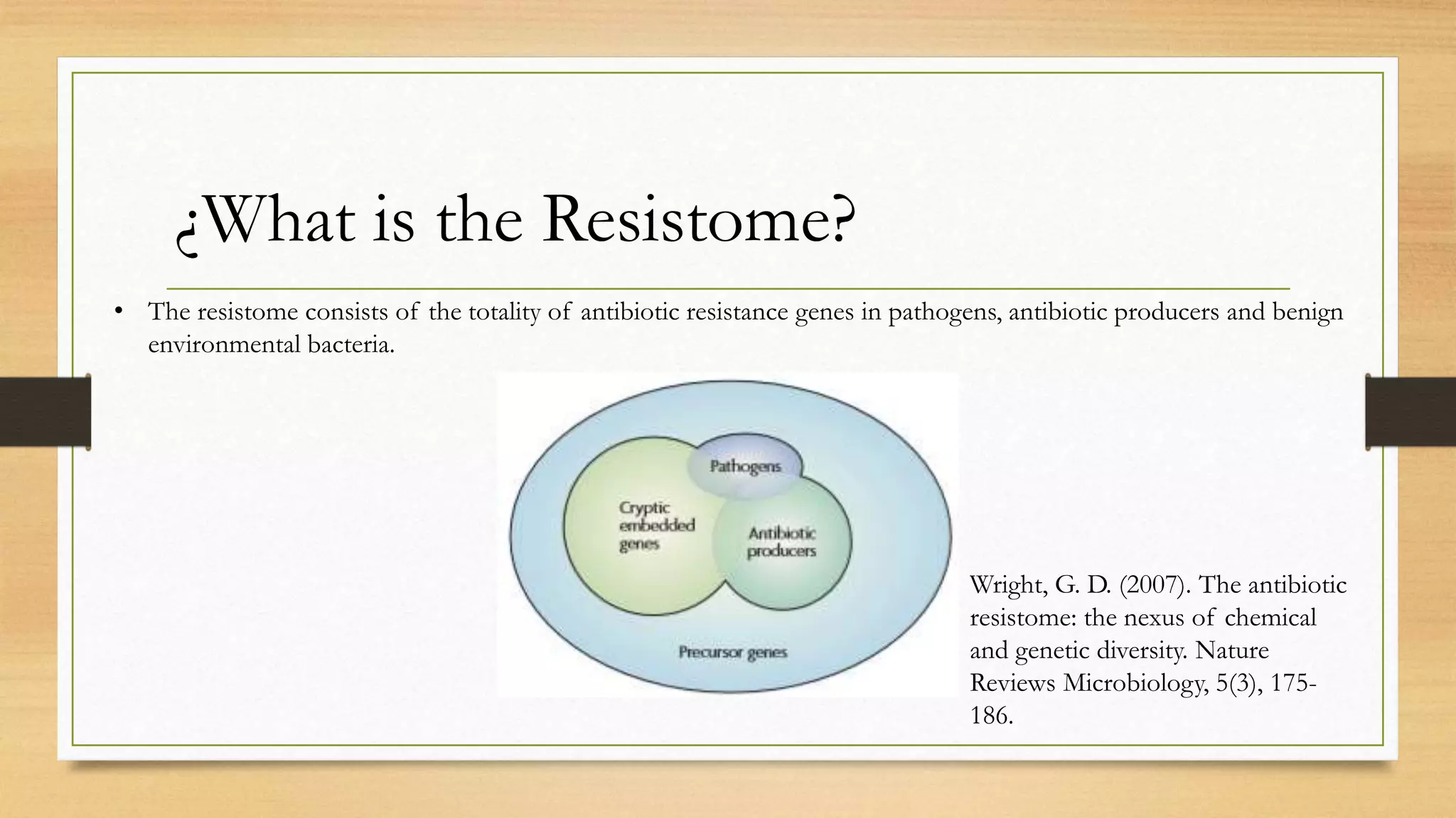 Presentación sobre el resistoma. | PPTX