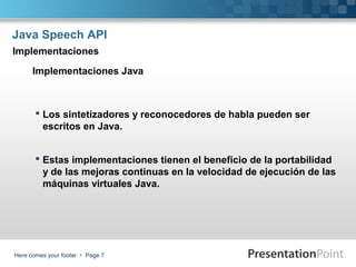 Java Speech API | PPT