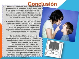 El aprendizaje desde la perspectiva conductista | PPTX