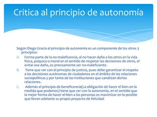Principios de la Bioética, Ética medica y código de ética del colegio ...