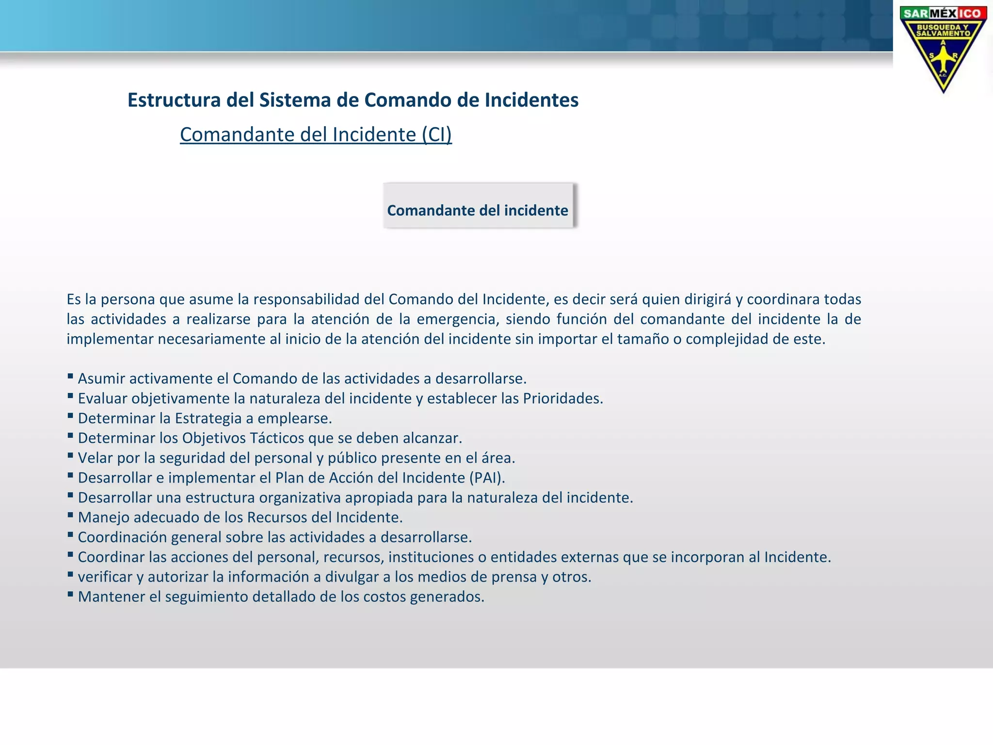 Introducción al Sistema de Comando de Incidentes SCI | PPT