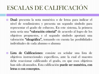 Sistema de calificación y significado de notas | PPTX