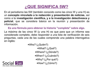 ¿Que es consultora social Social 5w? | PPT