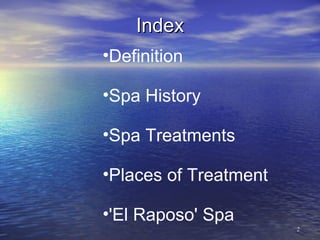 Spas | PPT | Spas | Travel Type