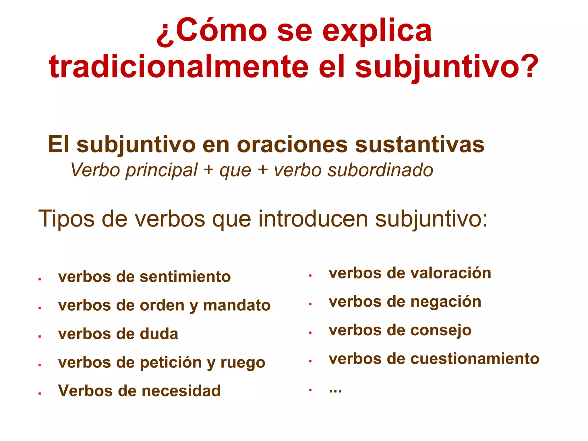 El subjuntivo desde la perspectiva de la gramática cognitiva | PPT