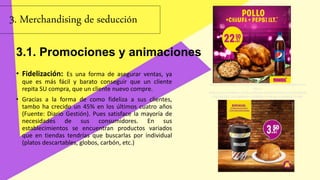 Tipos Merchandising aplicadas a la cadena de practi-tiendas Tambo+ | PPTX