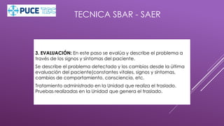 PRESENTACION DE LA TECNICA SBAR-SAER - ENFERMERIA | PPTX