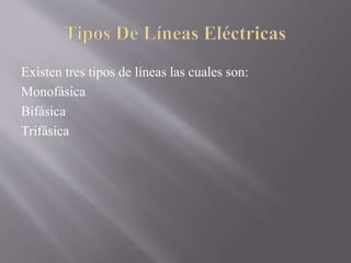 Presentacion tipos de lineas electricas | PPTX