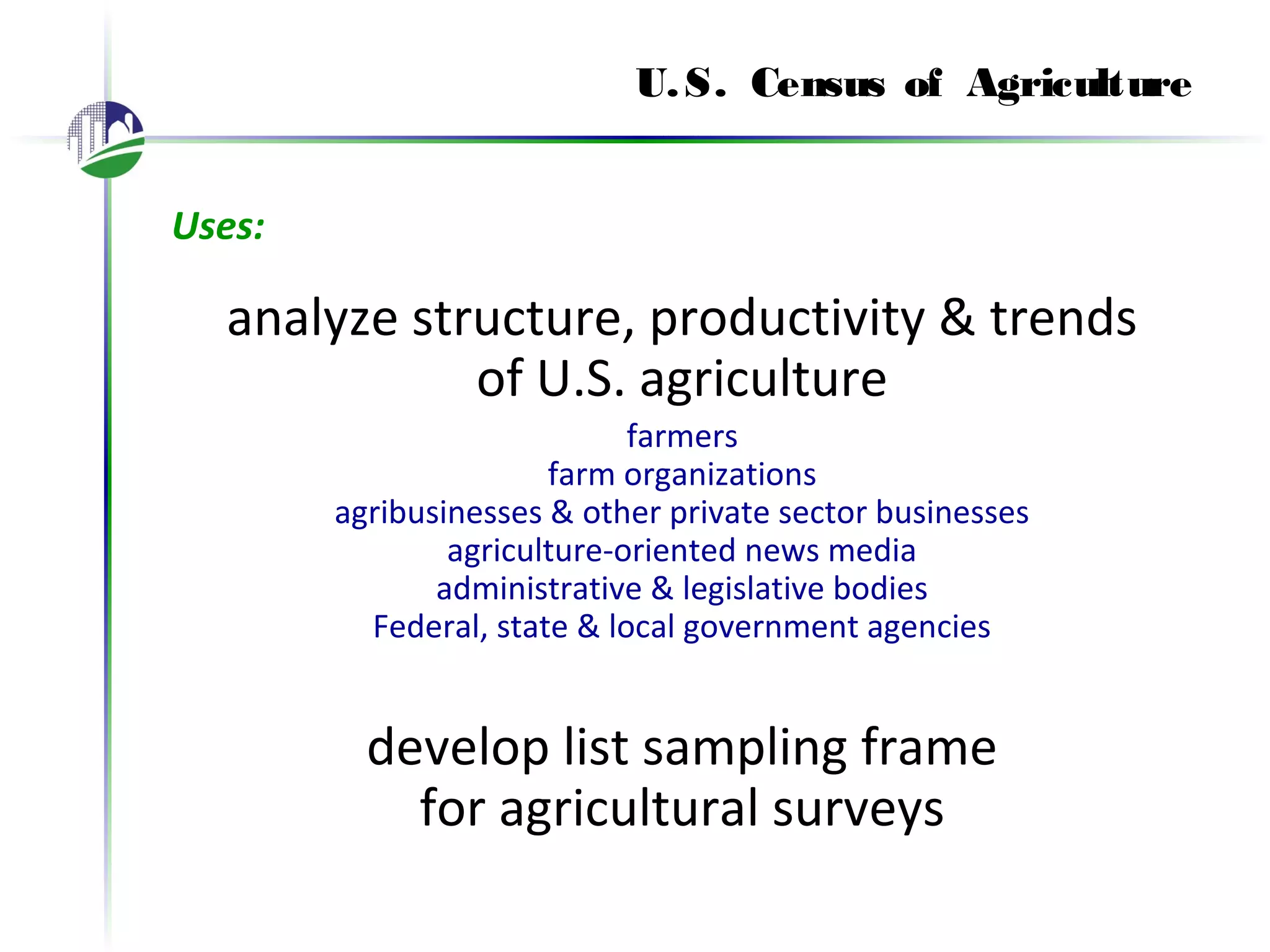 US - Census of Agriculture | PPT
