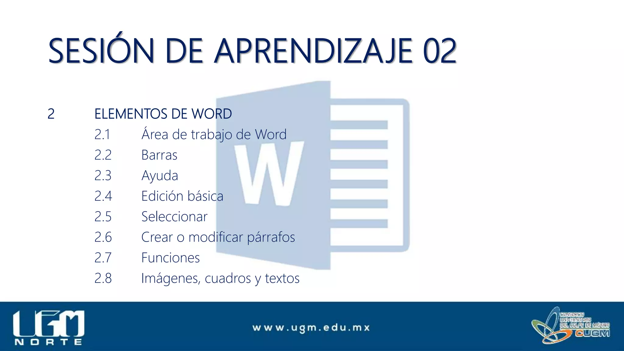 Unidad 2 - Elementos de Word