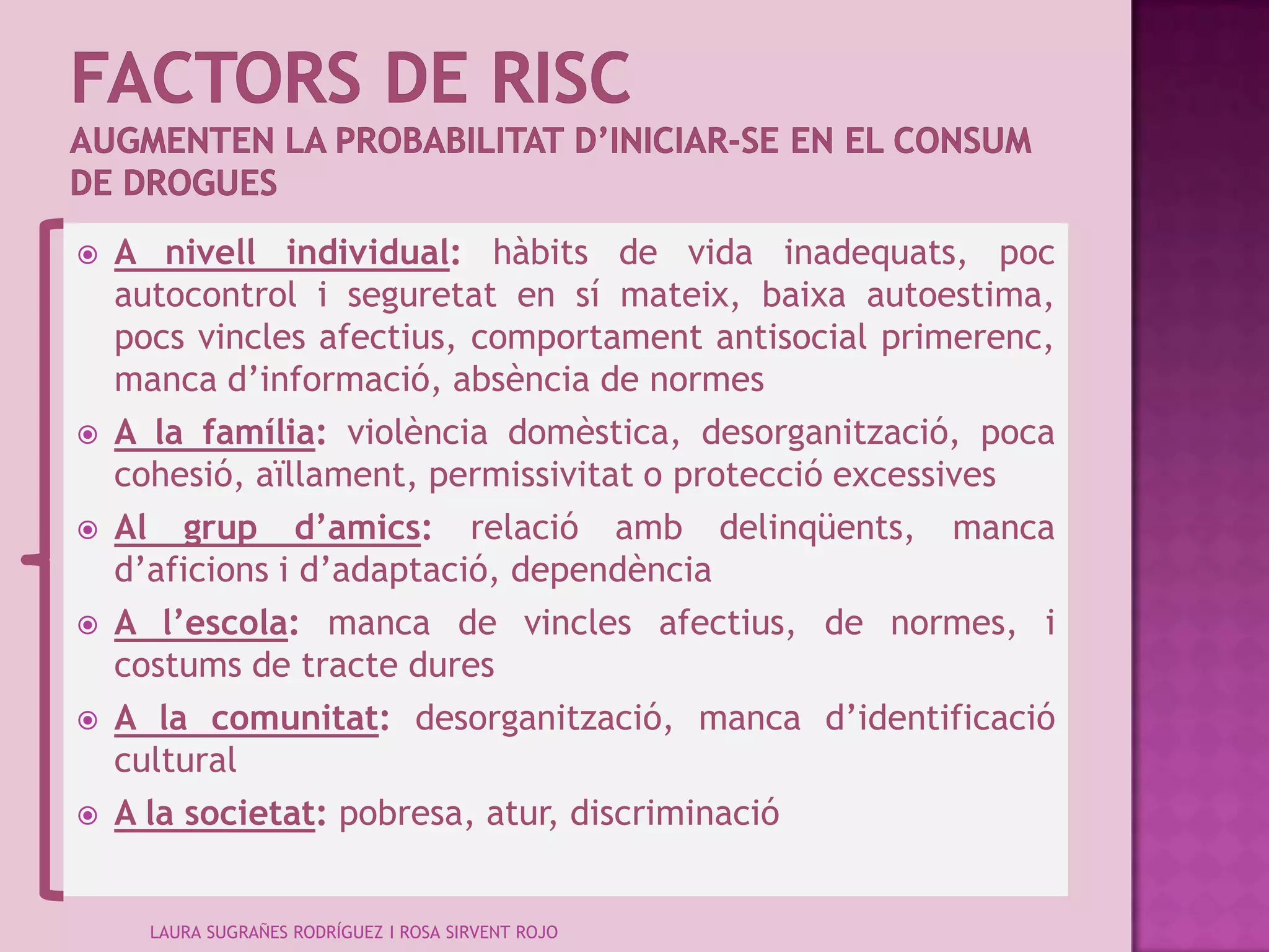 Prevenció: Factors de risc i factors de protecció | PPTX