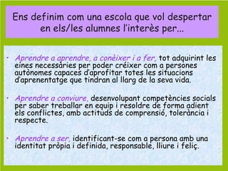 Presentacio projecte educatiu | PPT