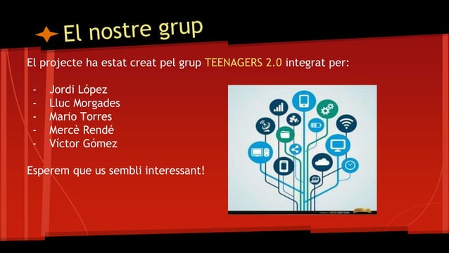 Presentació projecte" Xarxes socials i adolescència" | PPT
