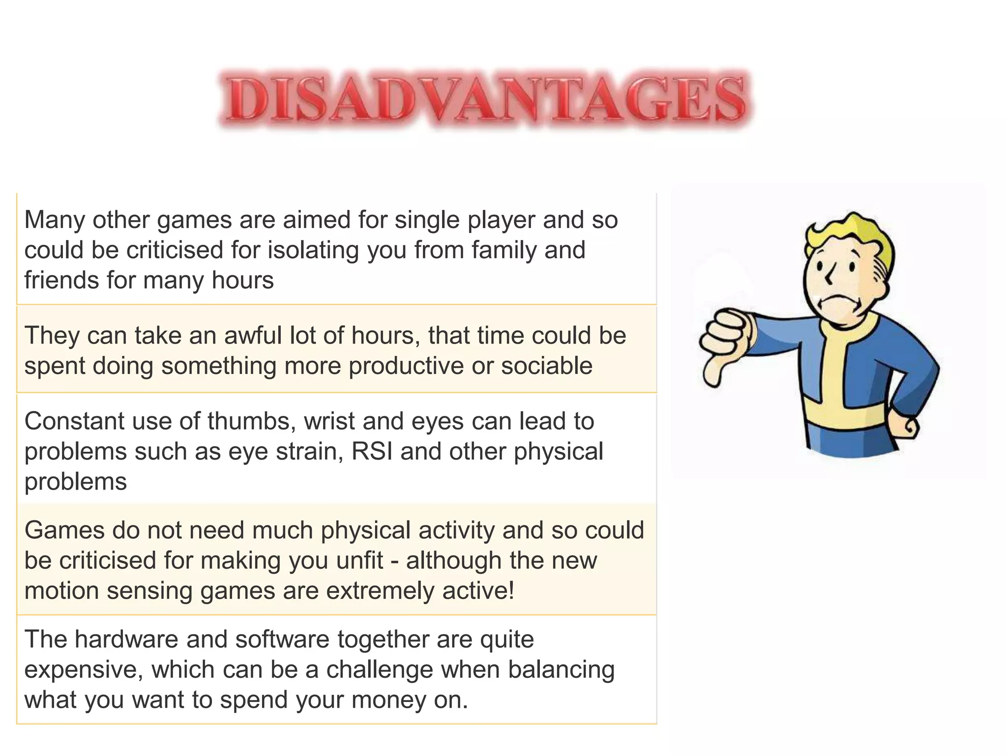 Video Games: Advantages and Disadvantages | PPTX