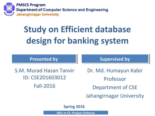 Efficient Database Design For Banking System Ppt Databases