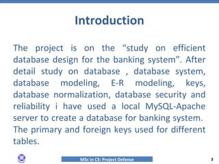 Efficient Database Design for Banking System | PPT