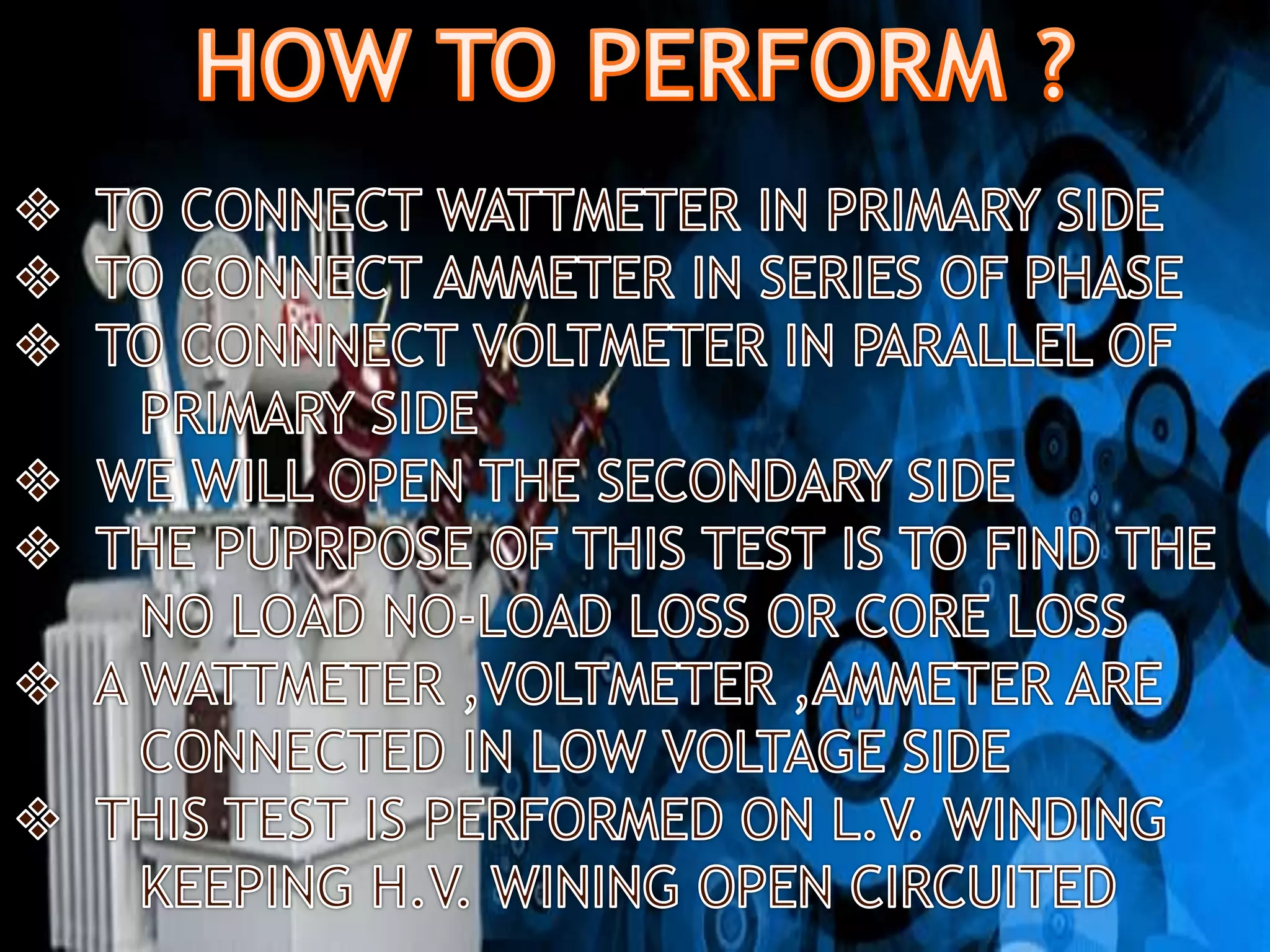 Open circuit and Short circuit Test Presentaion | PPTX