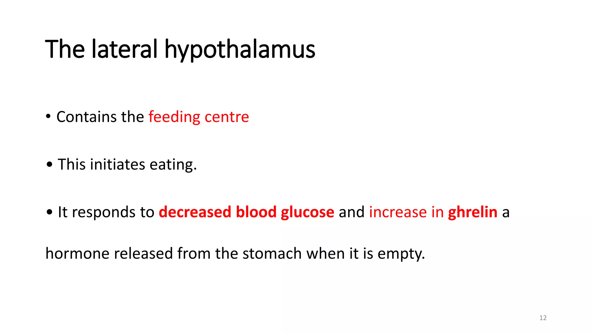 Neural mechanism of food and water intake | PPTX