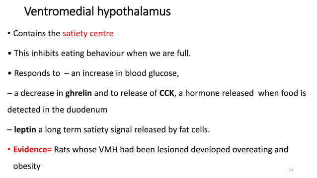 Neural mechanism of food and water intake | PPTX