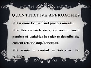 A Presentation on Types of Quantitative Research | PPTX