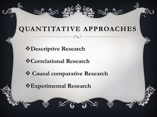 A Presentation on Types of Quantitative Research | PPTX