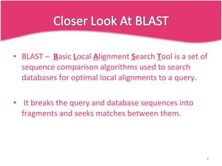 BLAST(Basic Local Alignment Tool) | PPT | Databases | Computer Software and Applications