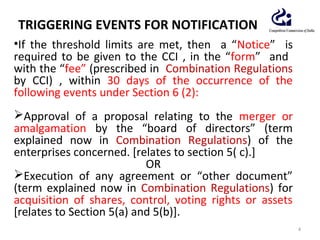 NOTIFIABILITY OF MERGER CONTROL IN COMPETITION ACT | PPT