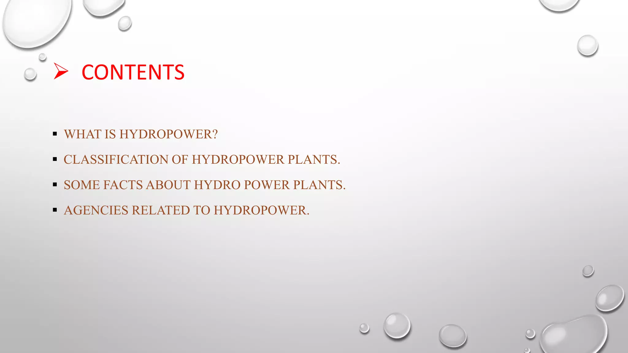 TYPES OF HYDRO POWER PLANTS | PPTX