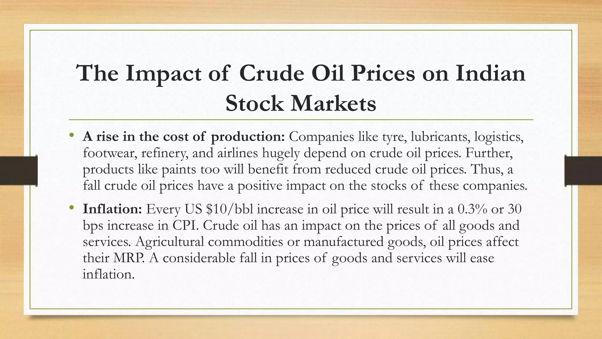 Presentation on oil trend and its impact | PPTX