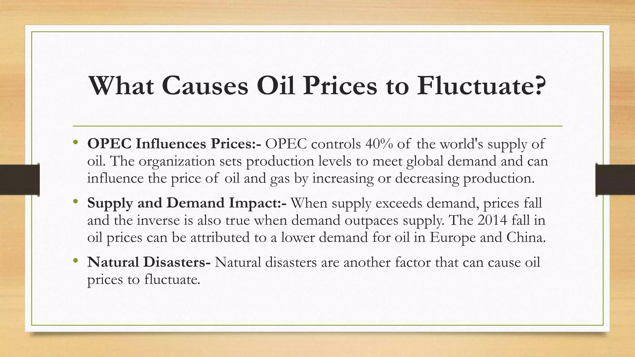 Presentation on oil trend and its impact | PPTX