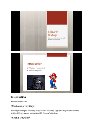 My Research Presentaion script | DOCX