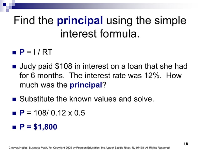 Presentaion Simple Interest.ppt | Stocks and Bonds | Personal Investing