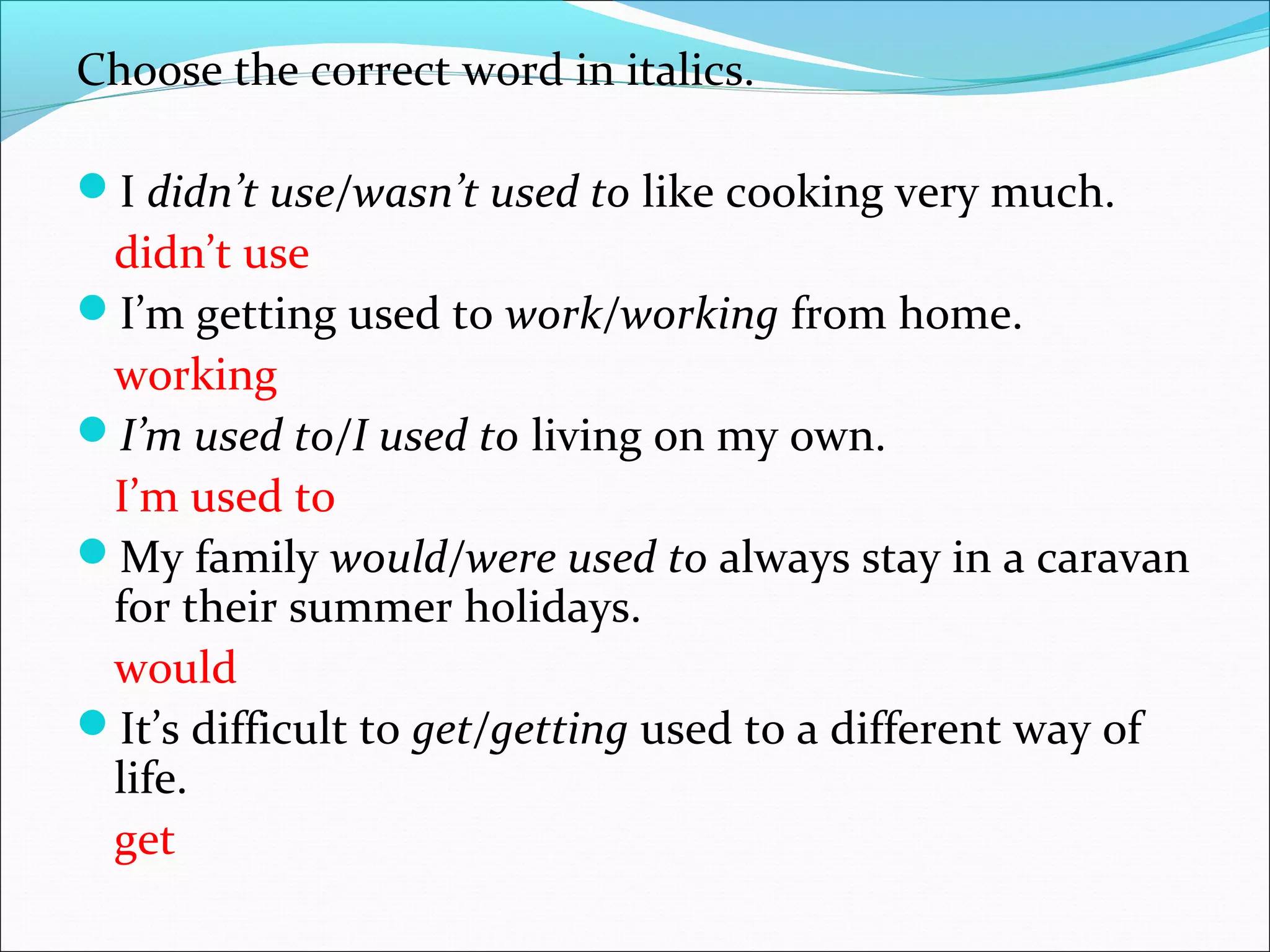 Present and past habits | PPT