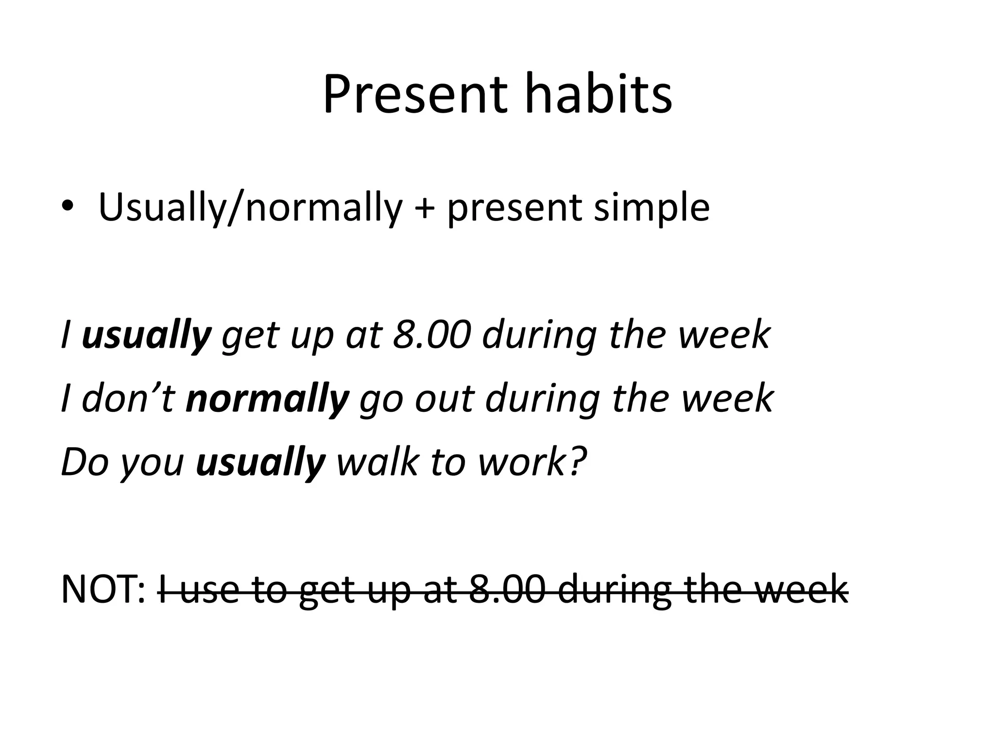 Present and past habits | PPTX