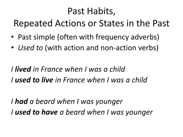 Present and past habits | PPTX