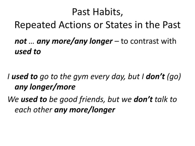 Present and past habits | PPTX