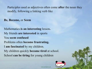 Present and past participle as adjective new.. | PPTX