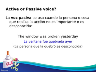 Present and Past Passive Voice for kids | PPT | Food & Drink