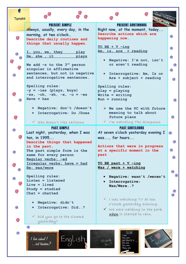 Present-Past / Simple-Continuous | PDF