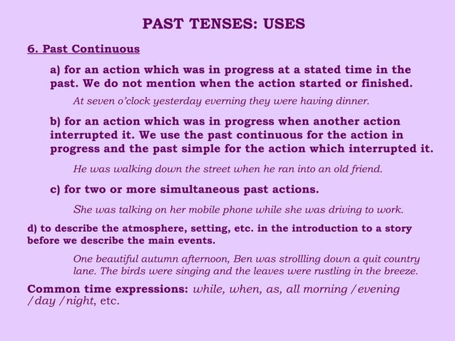 Present and past tenses | PPT