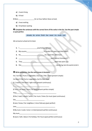 Present and past tenses | PDF
