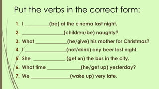 Present and past tenses | PPTX