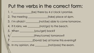 Present and past tenses | PPTX
