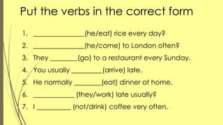 Present and past tenses | PPTX