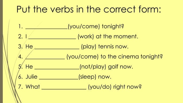 Present and past tenses | PPTX